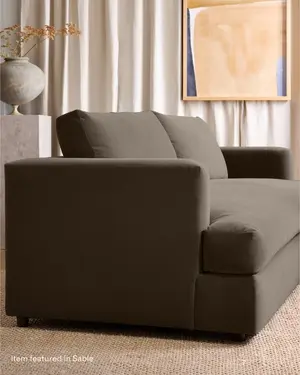 Quince Sierra Curved Arm Performance Velvet Sofa - Linen