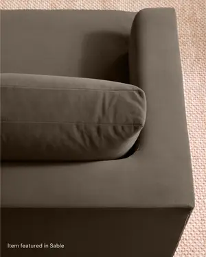 Quince Sierra Curved Arm Performance Velvet Sofa - Linen