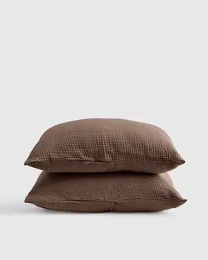 Quince Gauze Sham Set - Chocolate