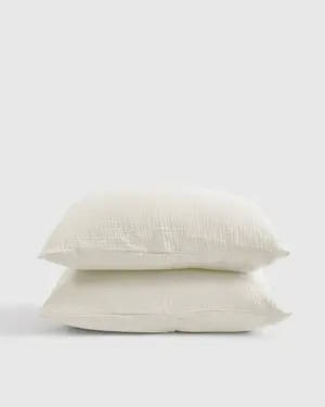 Quince Gauze Sham Set Ivory