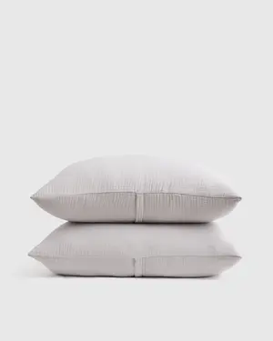 Quince Gauze Sham Set Light Grey