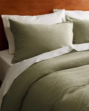 Quince Gauze Sham Set - Olive
