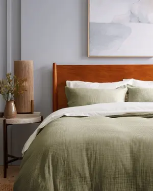 Quince Gauze Sham Set - Olive