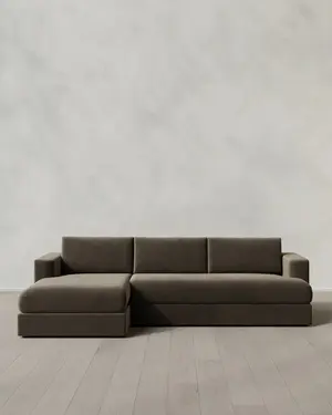 Quince Sierra Curved Arm Chaise Sectional - Sable