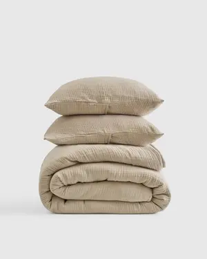 Quince Gauze Dream Quilt Set Dune