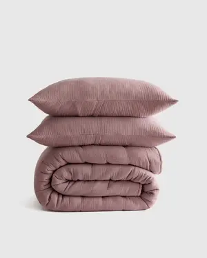 Quince Gauze Dream Quilt Set Fig