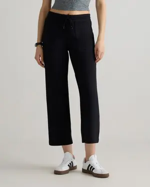 Quince High-rise Cropped Sweatpants - Black