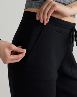 Quince High-rise Cropped Sweatpants - Black