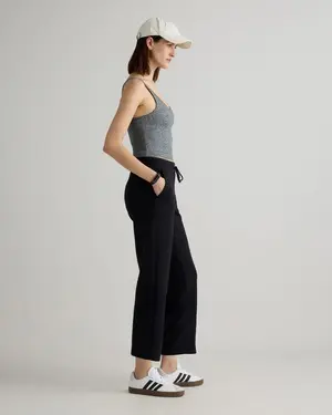 Quince High-rise Cropped Sweatpants - Black