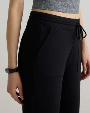 Quince High-rise Cropped Sweatpants - Black