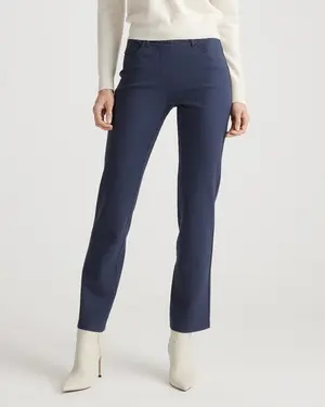 Quince Ponte Straight Leg Trousers - Navy