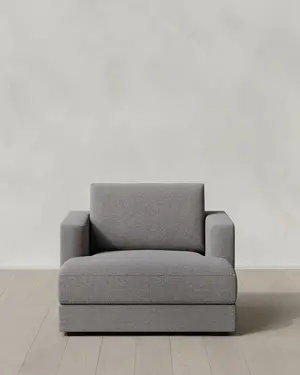 Quince Sierra Curved Arm Accent Chair In Performance Basketweave - Ash