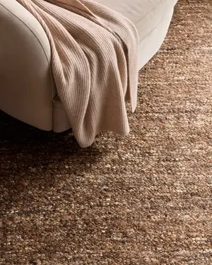 Quince Liam Handwoven Wool Boucle Rug - Brown