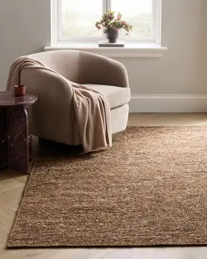 Quince Liam Handwoven Wool Boucle Rug - Brown