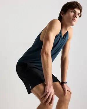 Quince Classic Lined Run Shorts - Black