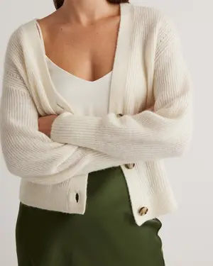 Quince Alpaca Cropped Cardigan