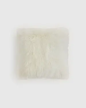 Quince Natural Sheepskin Accent Pillow Cover - Ivory