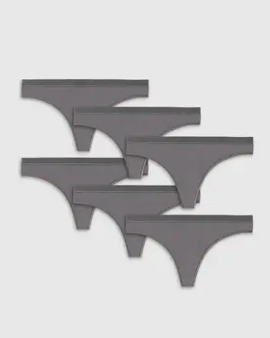 Quince Micromodal Thong - Grey