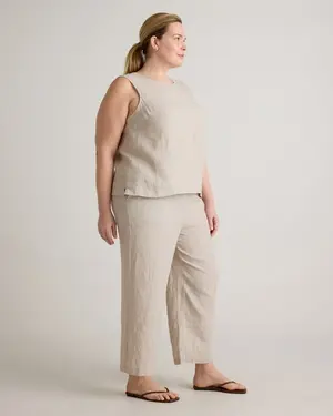 Quince 100% European Linen Tank Top - Flax