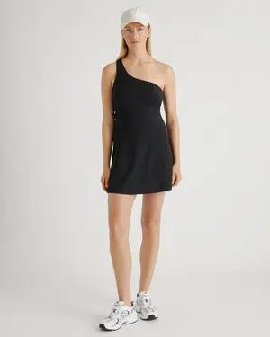 Quince Ultra-form One-shoulder Active Dress - Black