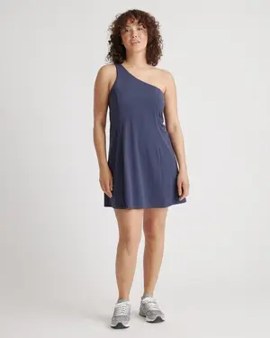 Quince Ultra-form One-shoulder Active Dress - Navy