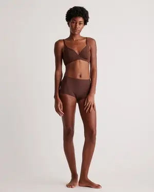 Quince Second Skin Crossover Bralette - Cocoa