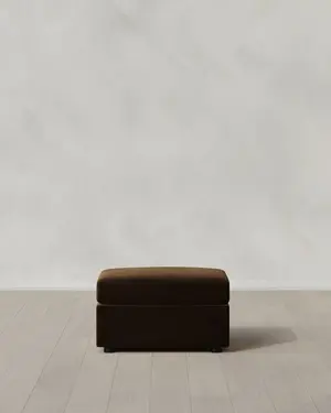 Quince Brennan Ottoman In Performance Velvet Java