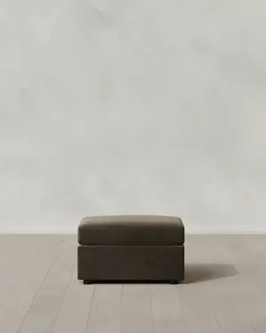 Quince Brennan Ottoman In Performance Velvet Sable