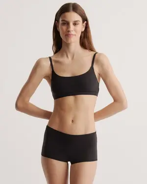 Quince Women's Second Skin Scoop Neck Bralette Black