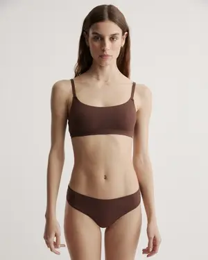Quince Women's Second Skin Scoop Neck Bralette Cocoa