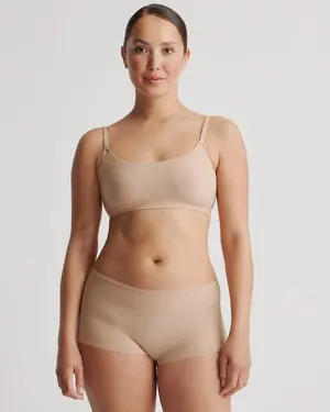 Quince Women's Second Skin Scoop Neck Bralette Sand