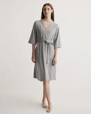Quince Bamboo Jersey Robe Heather Grey