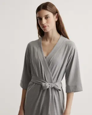 Quince Bamboo Jersey Robe - Heather Grey