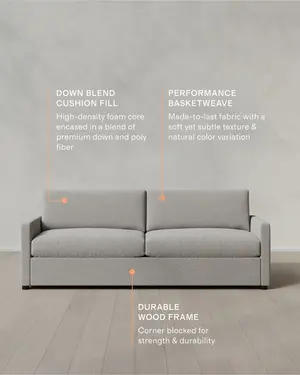 Quince Brennan Sofa In Performance Basketweave - Fog