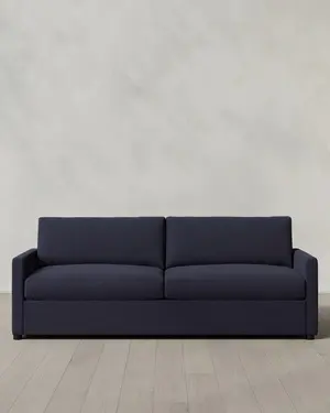 Quince Quince Brennan Sofa In Performance Basketweave Navy