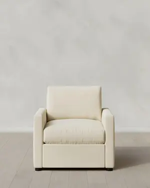 Quince Brennan Accent Chair In Performance Velvet - Ivory