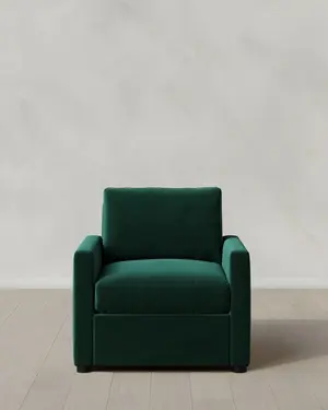 Quince Brennan Accent Chair In Performance Velvet - Spruce