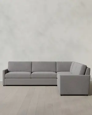 Quince Brennan L Sectional In Performance Basketweave - Ash