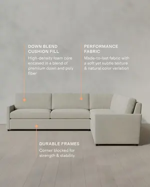Quince Brennan L Sectional In Performance Basketweave - Flax