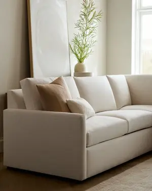 Quince Brennan L Sectional In Performance Basketweave - Flax