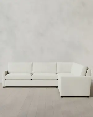 Quince Brennan L Sectional In Performance Basketweave - Ivory