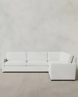 Quince Brennan L Sectional In Performance Basketweave - Snow