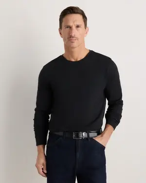Quince Slub Long Sleeve T-shirt - Bold Black