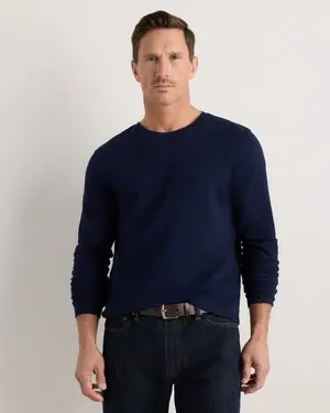 Quince Slub Long Sleeve T-shirt - Deep Navy
