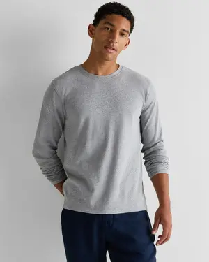 Quince Slub Long Sleeve T-shirt - Heather Grey