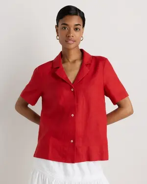 Quince Linen Short Sleeve Shirt - Chile