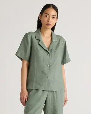 Quince QUINCE Linen Short Sleeve Shirt Light Cargo