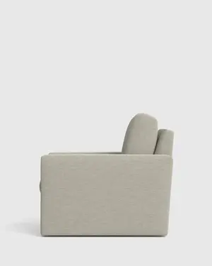 Quince Brennan Swivel Chair In Performance Basketweave - Ash