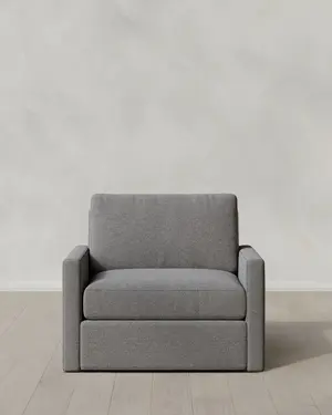 Quince Brennan Swivel Chair In Performance Basketweave - Ash