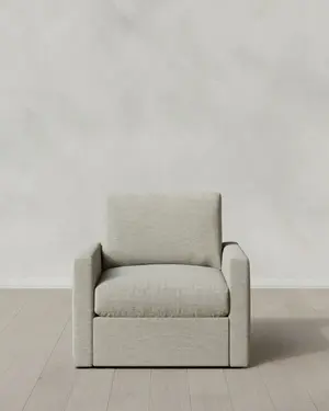 Quince Brennan Swivel Chair In Performance Basketweave - Flax